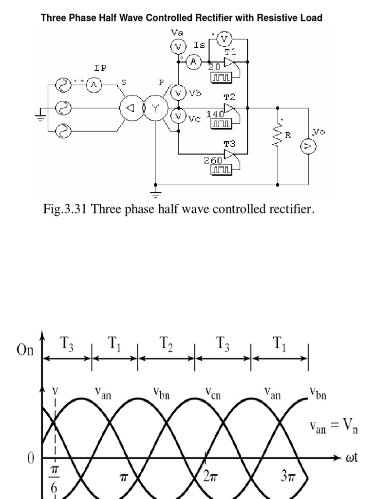 Three Phase Half Wave Controlled Rectifier With Resistive Load | PDF ...