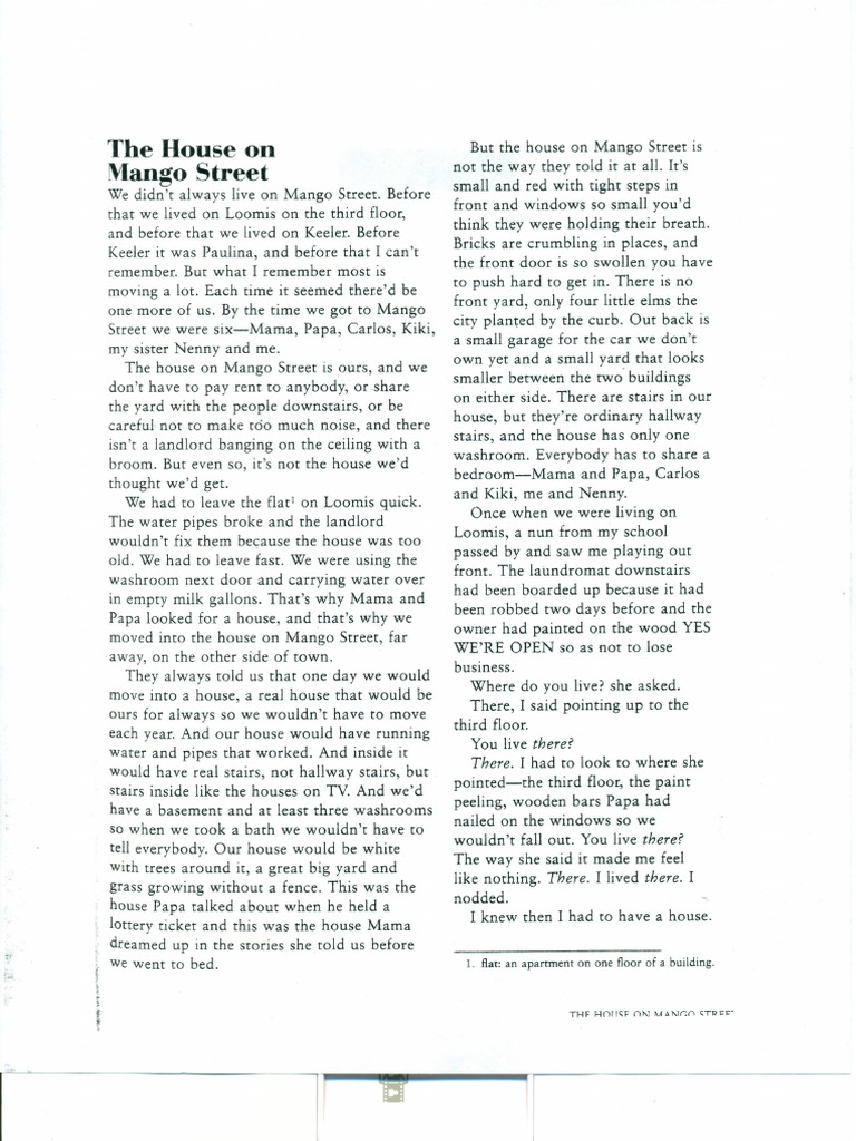 Excerpt House on Mango Street | Nature