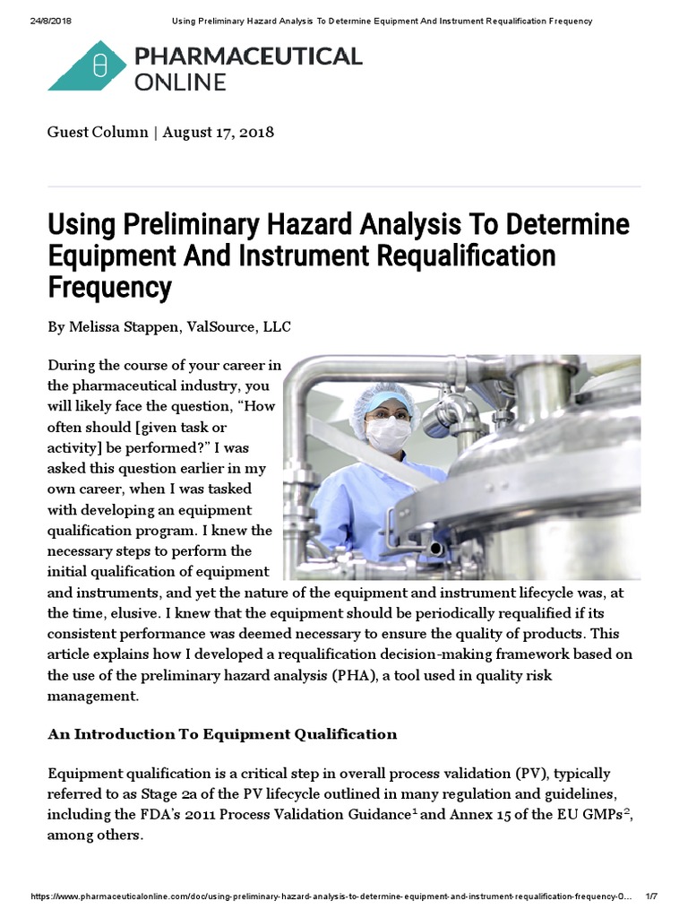 Using Preliminary Hazard Analysis To Determine Equipment and Instrument ...
