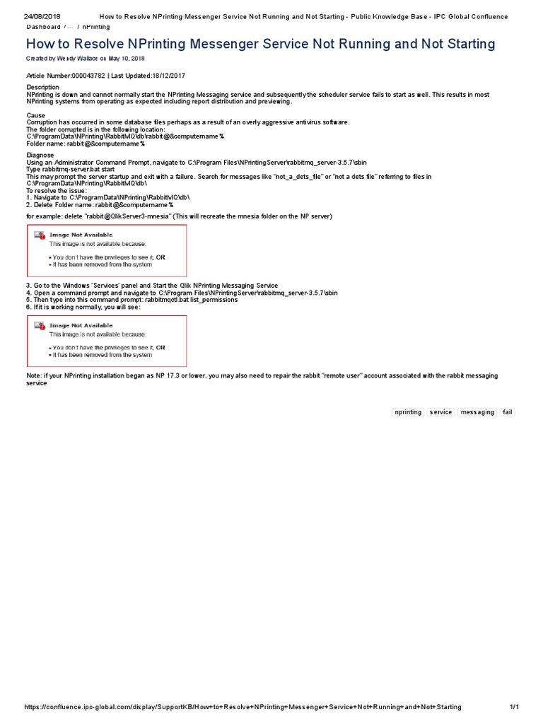 How To Resolve NPrinting Messenger Service Not Running and Not Starting PDF | PDF | Computers ...