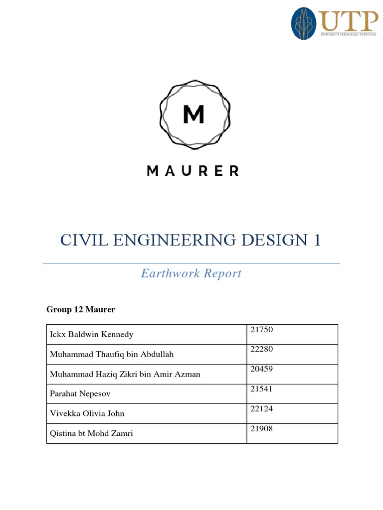 Civil Engineering Design 1: Earthwork Report | PDF | Silt | Drainage