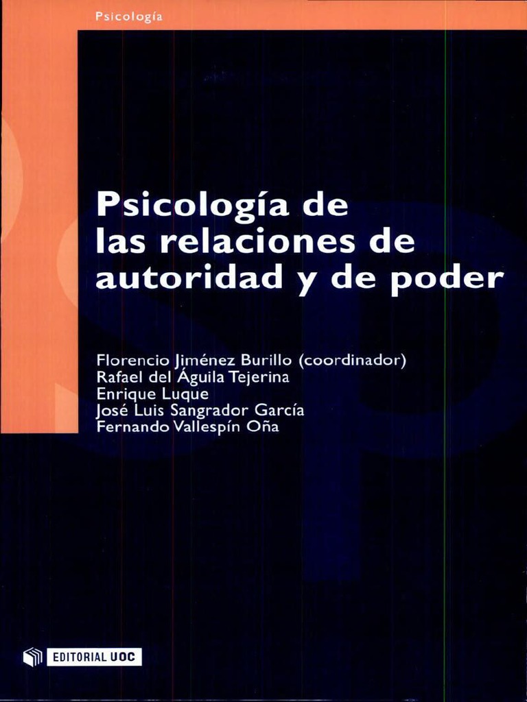 Psicologia de Las Relaciones de Autoridad y Poder PDF | PDF