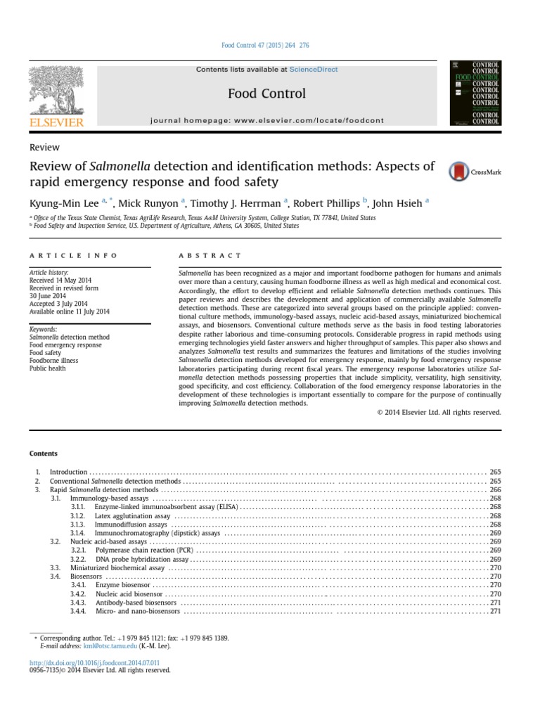Salmonella Methods Review | PDF | Elisa | Serotype