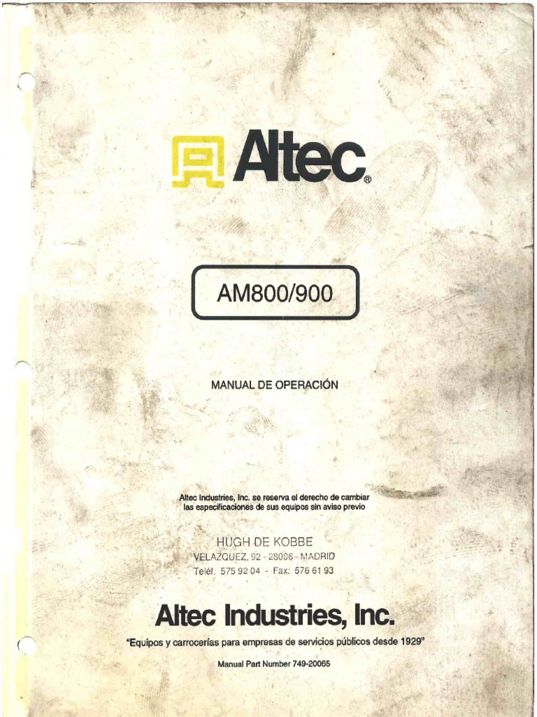 Manual Operador Altec A800-AM900-Min | PDF