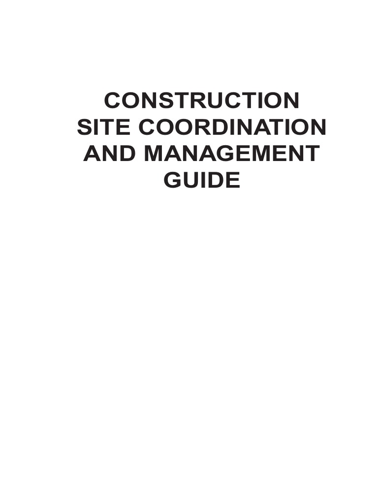 Construction Site Coordination and Management Guide | PDF ...