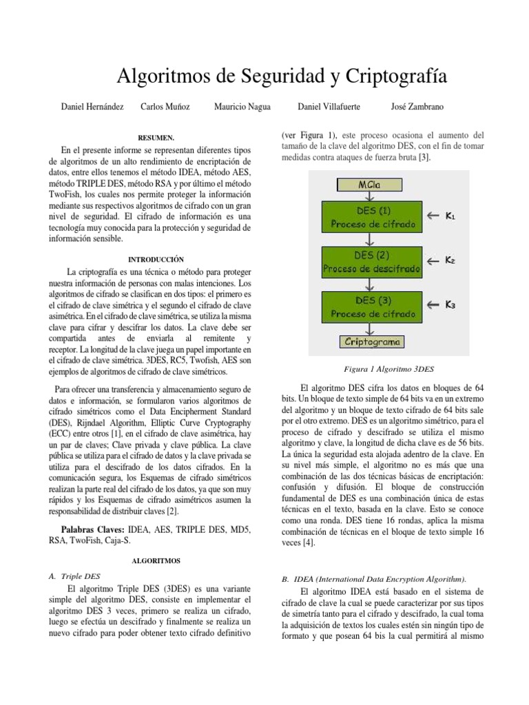 Algoritmos de Seguridad y Criptografía | PDF | Clave (criptografía) | Criptografía