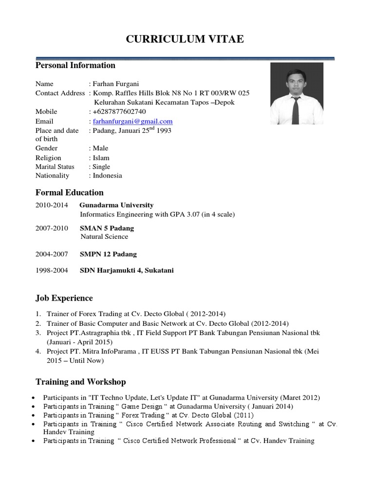 CV Farhan | PDF | Computer Network | Computing
