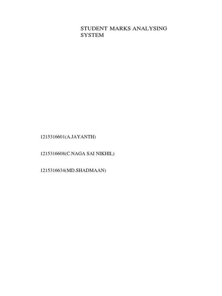 Student Marks Analysis | PDF | Conceptual Model | Databases