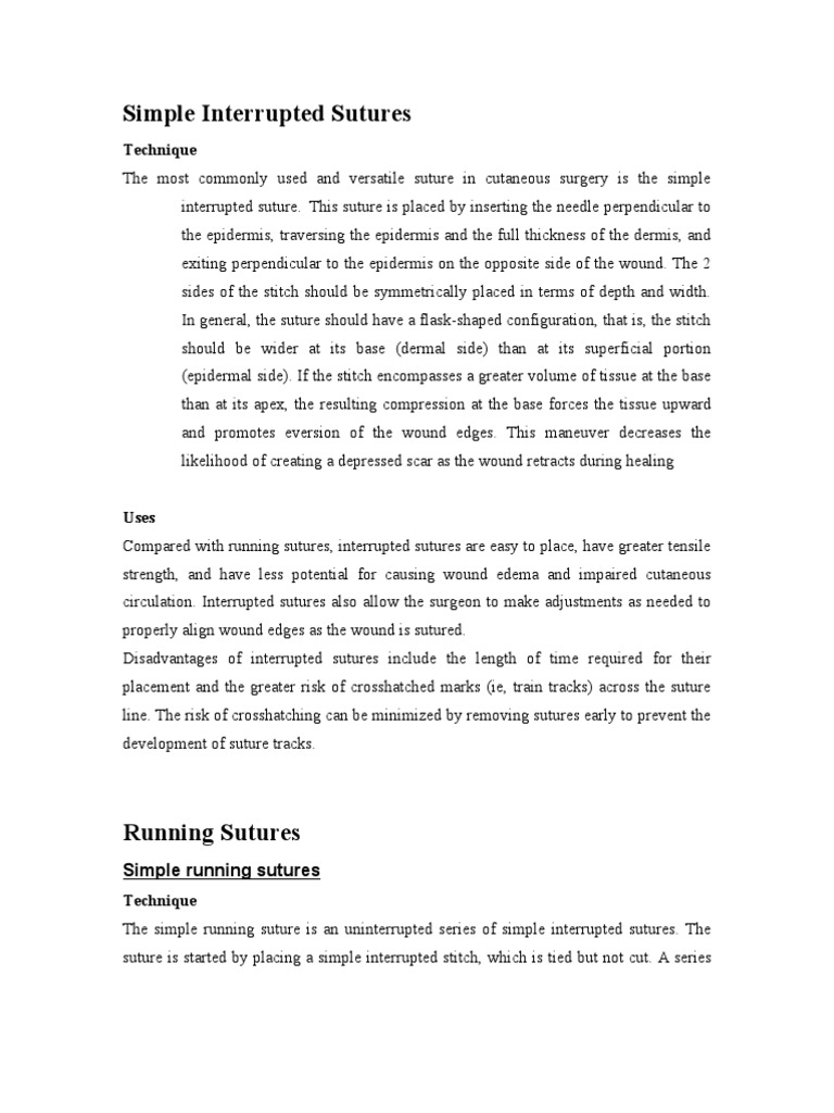 Suturing Techniques Pdf Surgical Suture Surgery