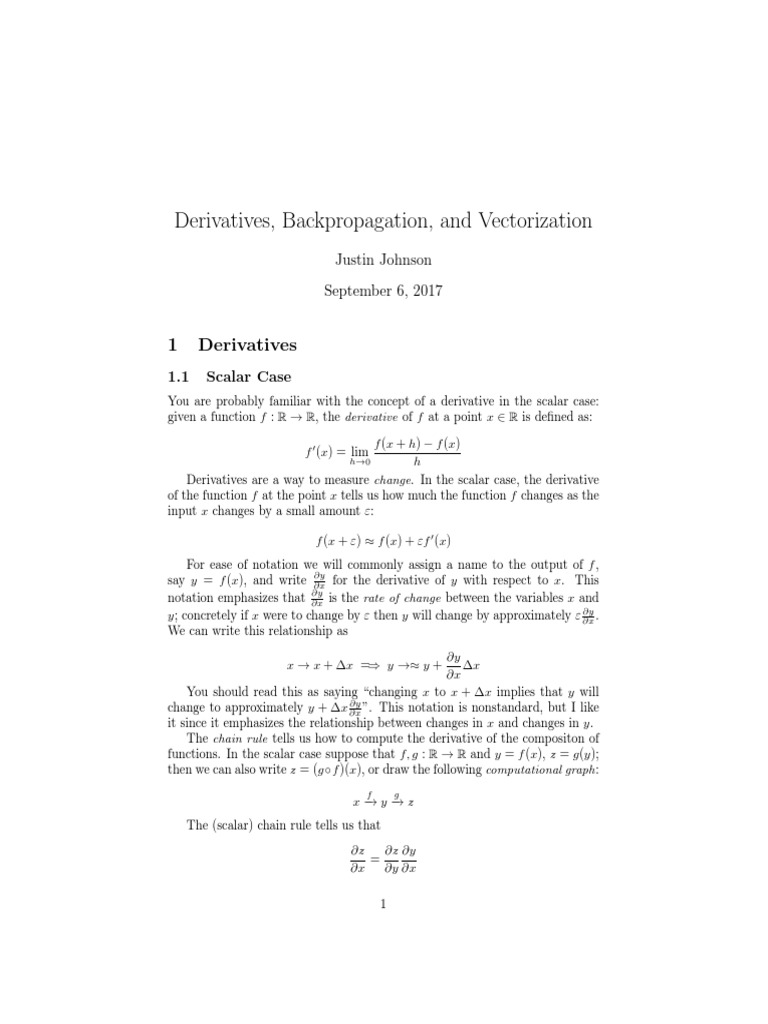 Derivatives, Backpropagation, and Vectorization | PDF | Matrix (Mathematics) | Tensor