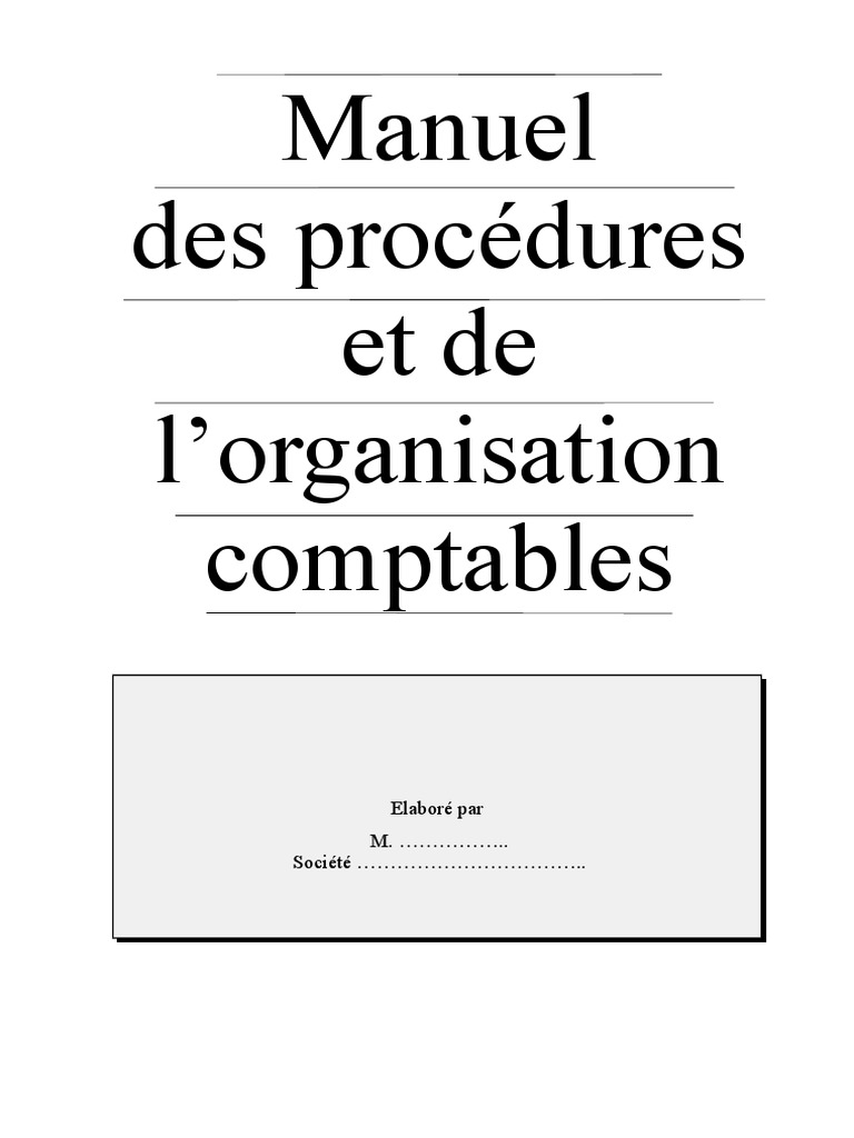 Manuel des procédures comptables | PDF | Facture | Informatique
