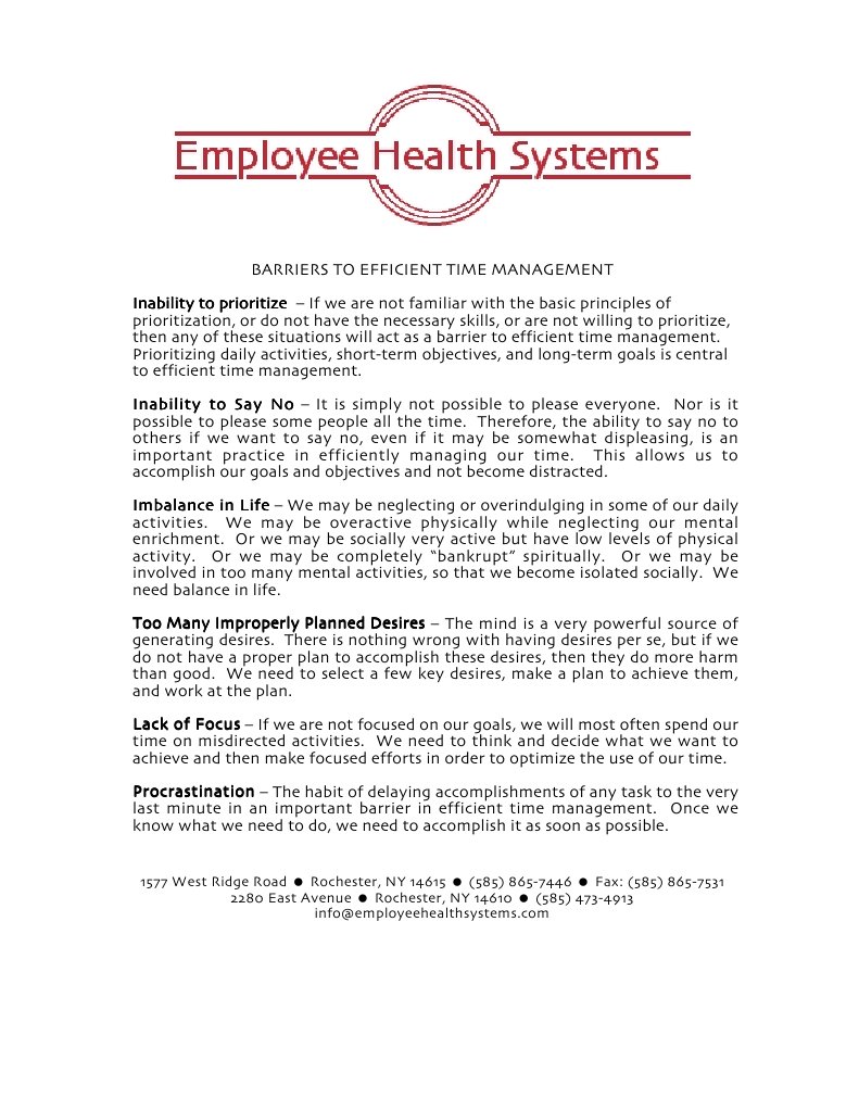 Five Key Barriers to Efficient Time Management and How to Overcome Them ...