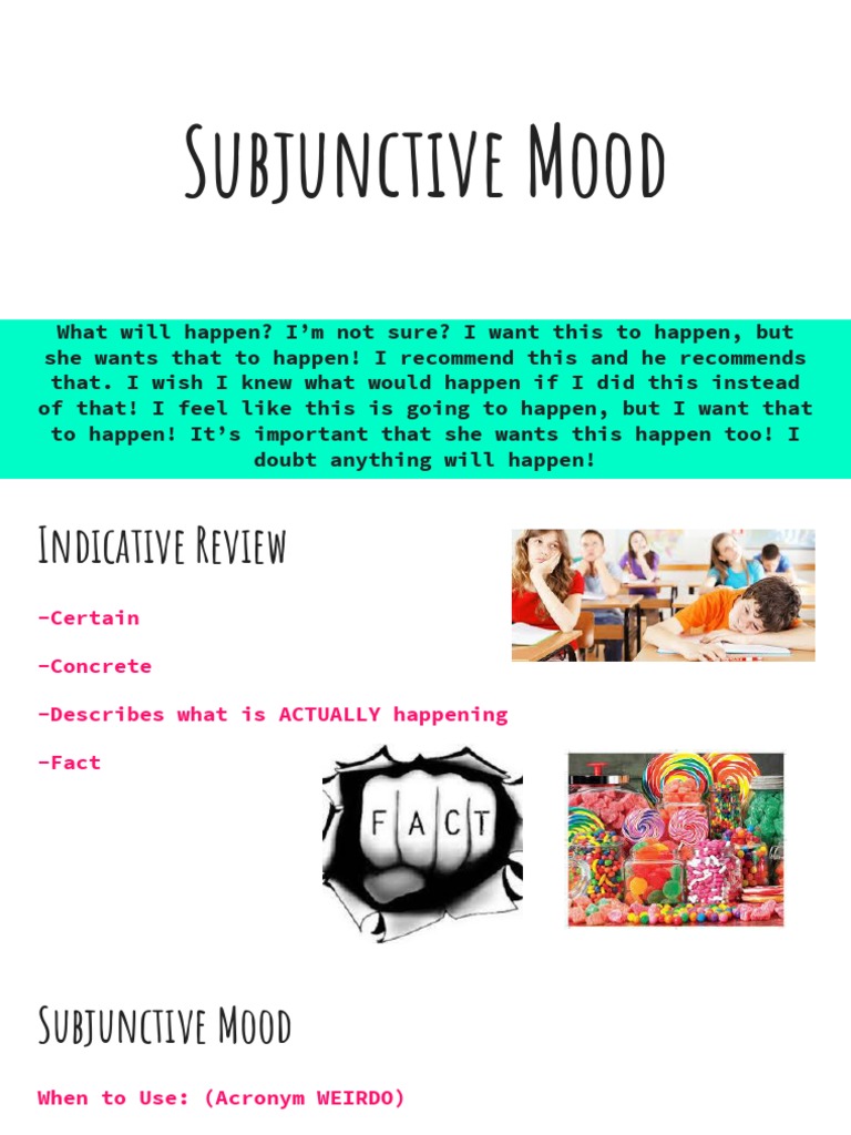 Subjunctive Mood Powerpoint Presentation | PDF | Grammatical ...