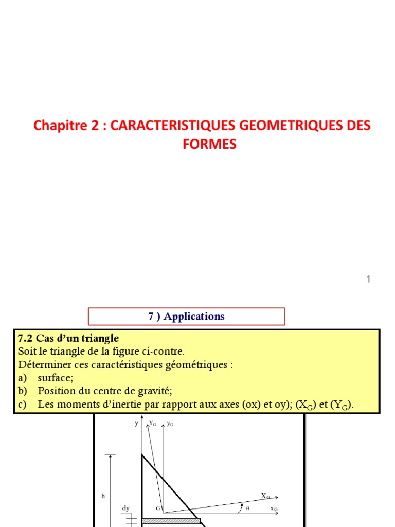 Application 2 Chapitre II Caracteristiques-Geometriques-Sections | PDF | Géométrie | Espace