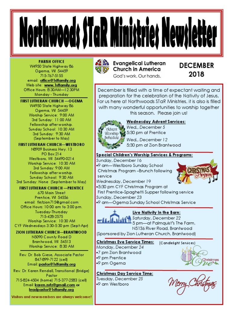 2018 12 NSM Newsletter | PDF | Advent | Religious Behaviour And Experience
