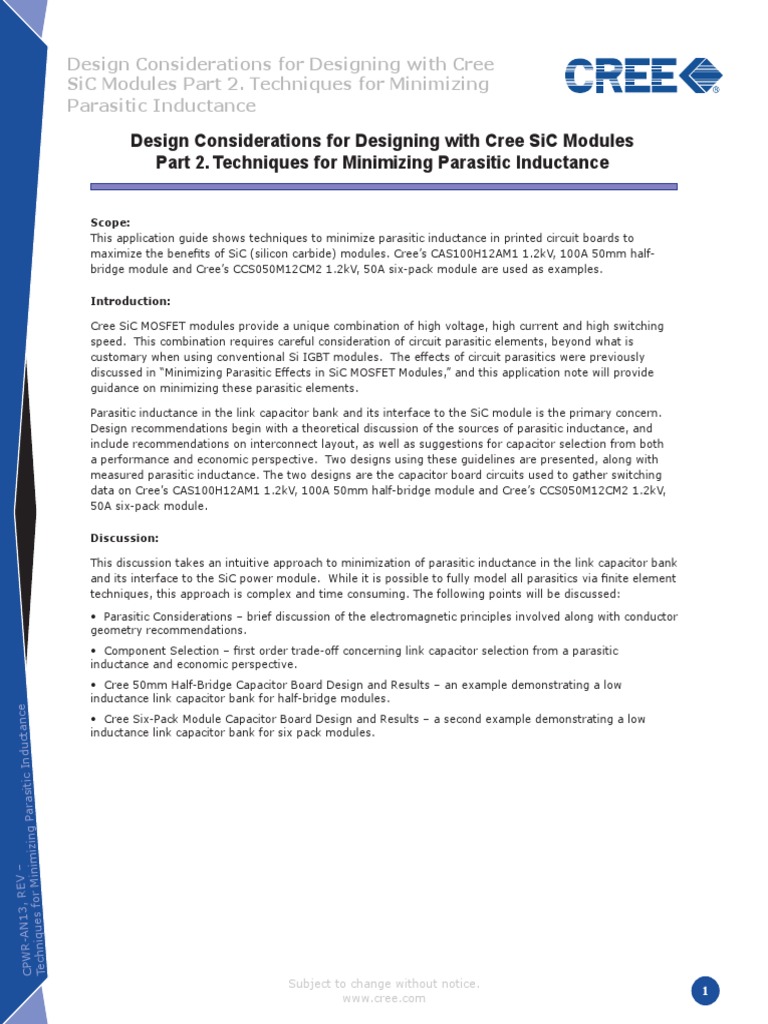 Cree Design Considerations For Designing With Cree SiC Modules Part 2 ...
