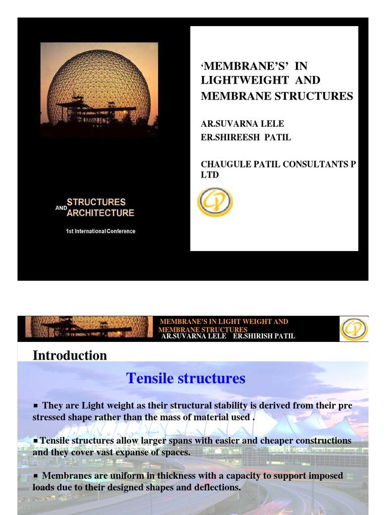 Membrane Structures: Design and Analysis | PDF | Stress (Mechanics ...