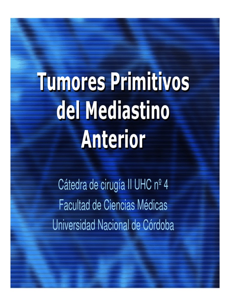 Tumores Mediastino Anterior | PDF | Metástasis | Cáncer