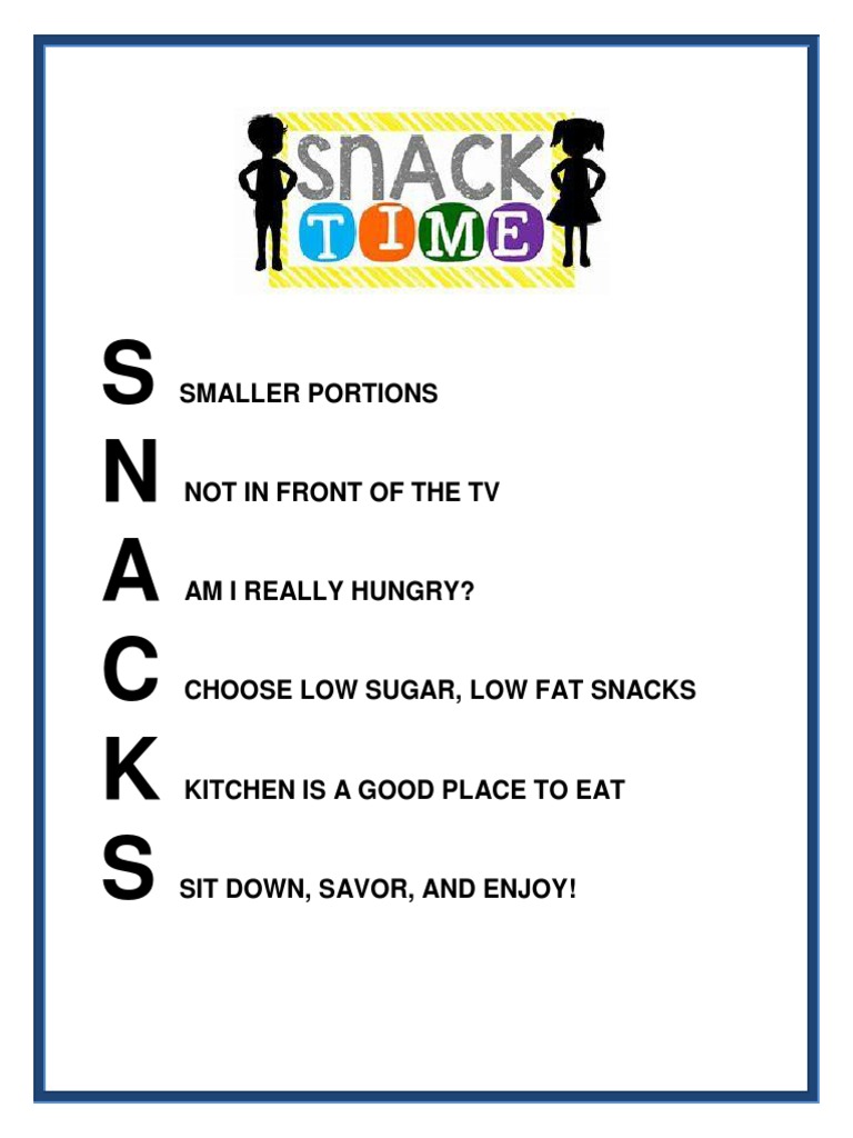 Snack Time Handout 1 | PDF