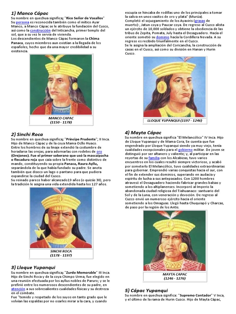 Los 14 Incas | PDF | Imperio Inca | Andes