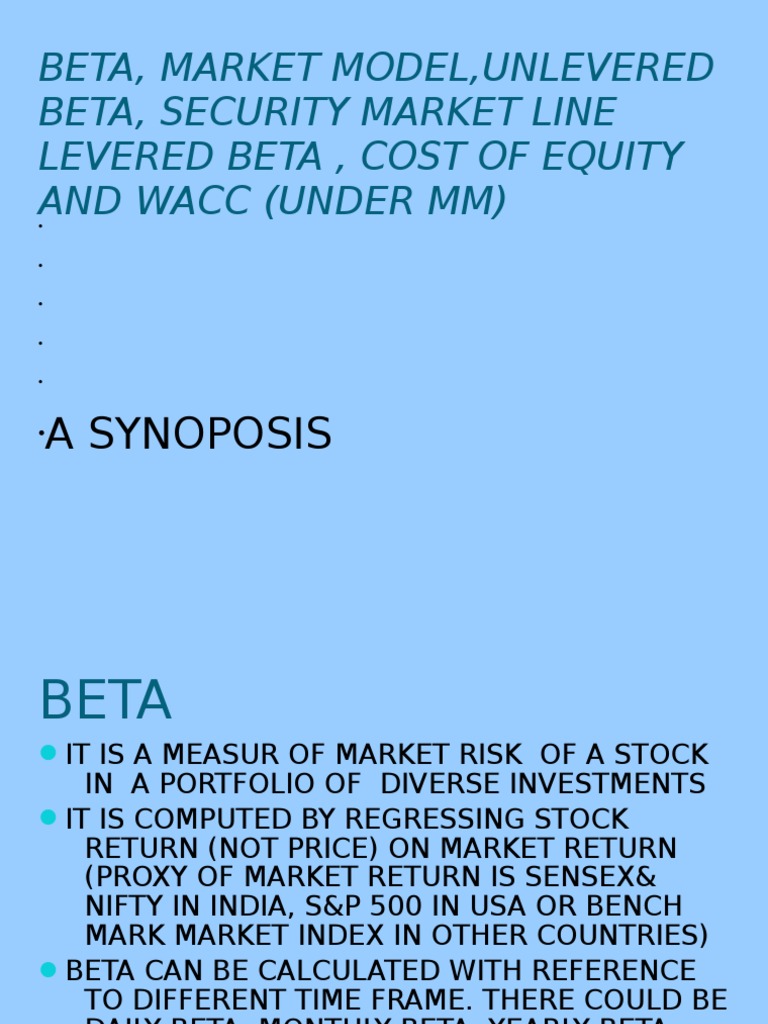 Beta, WACC | PDF | Beta (Finance) | Market (Economics)