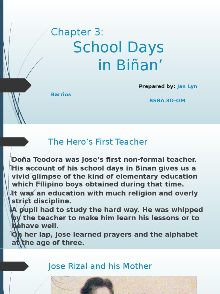 Chapter 03 - School Days in Binan | PDF | Philippines