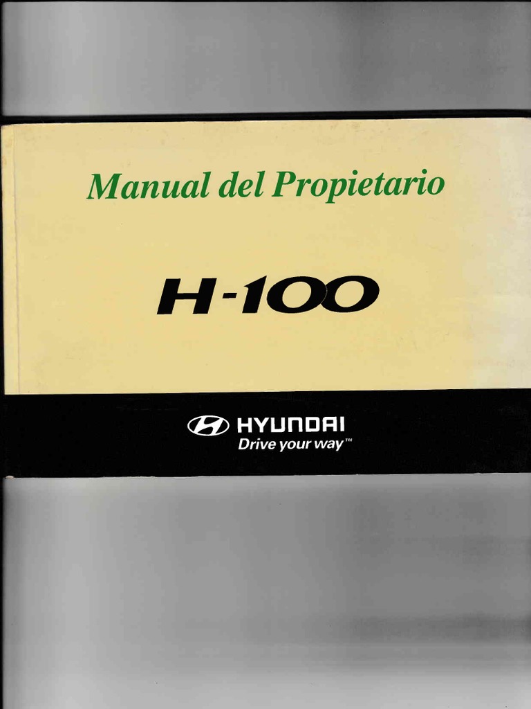 Manual de h100 Hyundai Portada | PDF