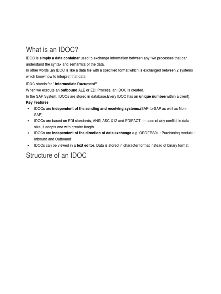 What Is An IDOC | PDF | Electronic Data Interchange | Computer Programming