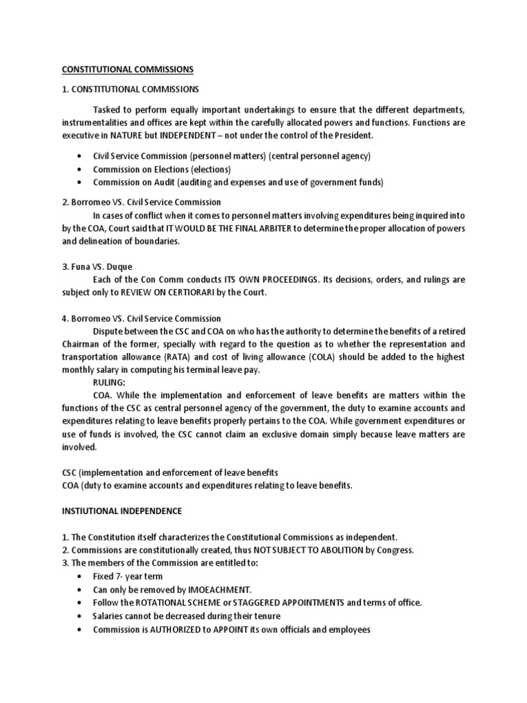 Constitutional Commissions | PDF | Commission On Elections (Philippines ...