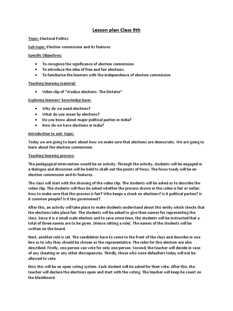Lesson Plan Class 9th | PDF | Lesson Plan | Learning