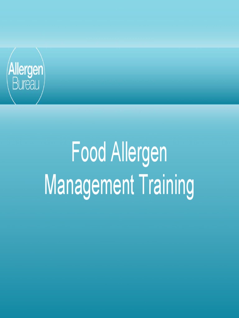 Allergen Awareness Training Presentation 0107 PDF | PDF | Food Allergy ...