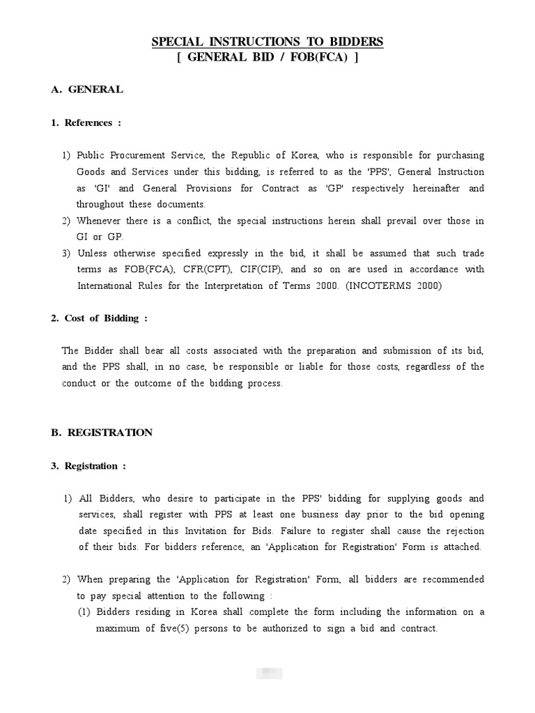 Special Instructions To Bidders | PDF | Specification (Technical ...