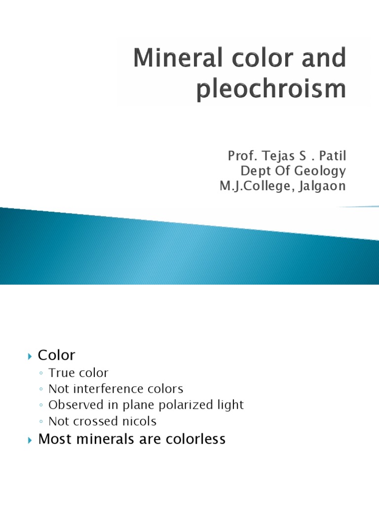 Color and Pleochroism | PDF | Color | Minerals