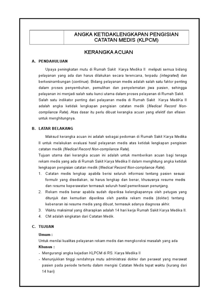 TOR KLPCM Catatan Medik | PDF