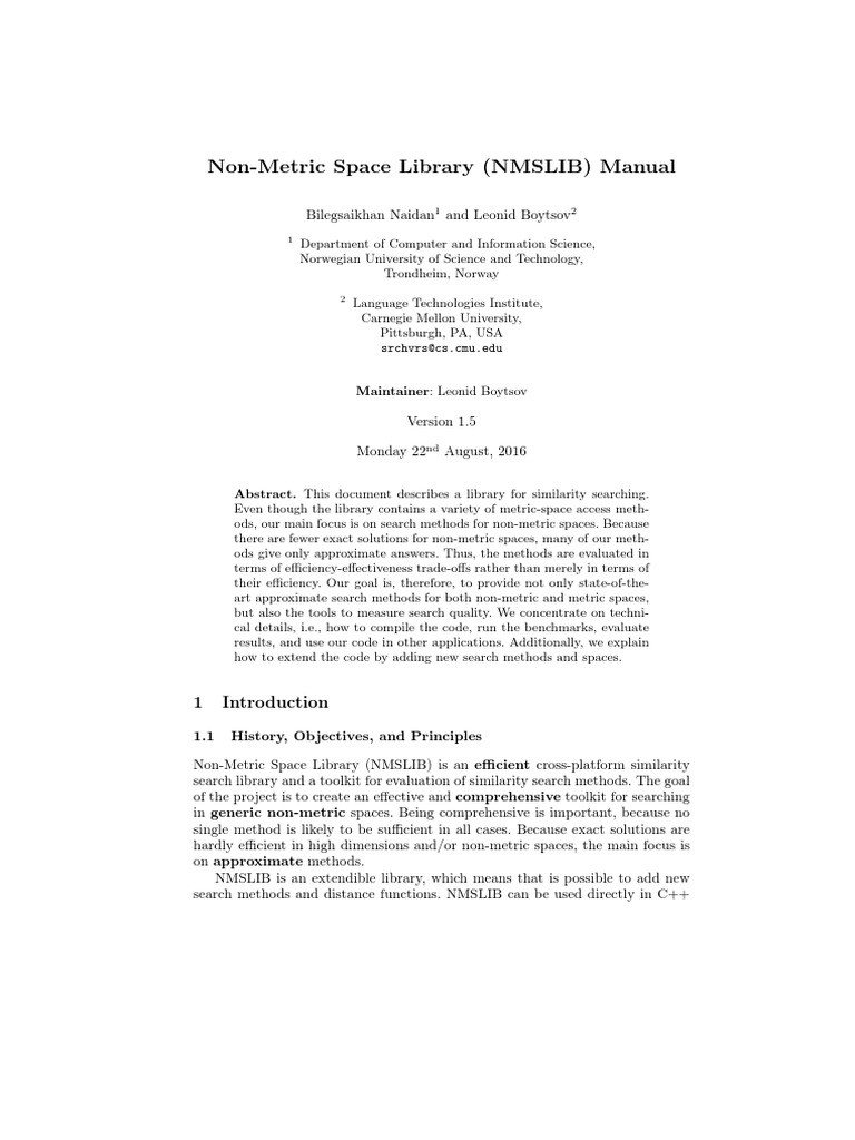 NMSLib Manual | PDF | Microsoft Visual Studio | Database Index