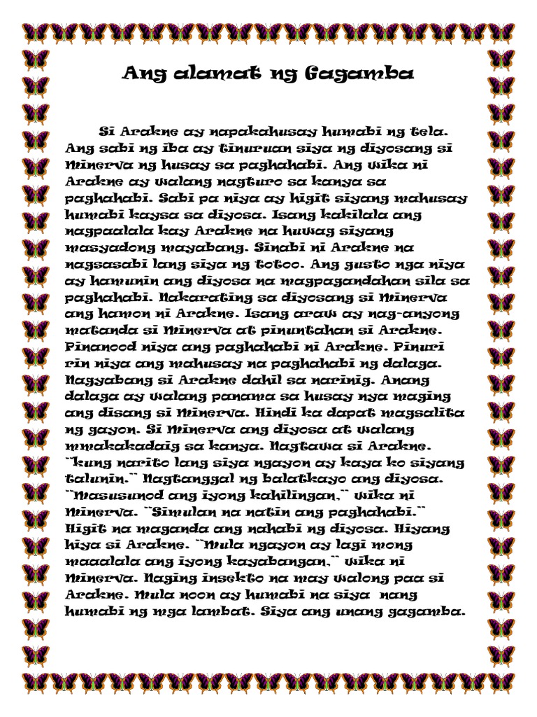 Ang Alamat NG Gagamba | PDF