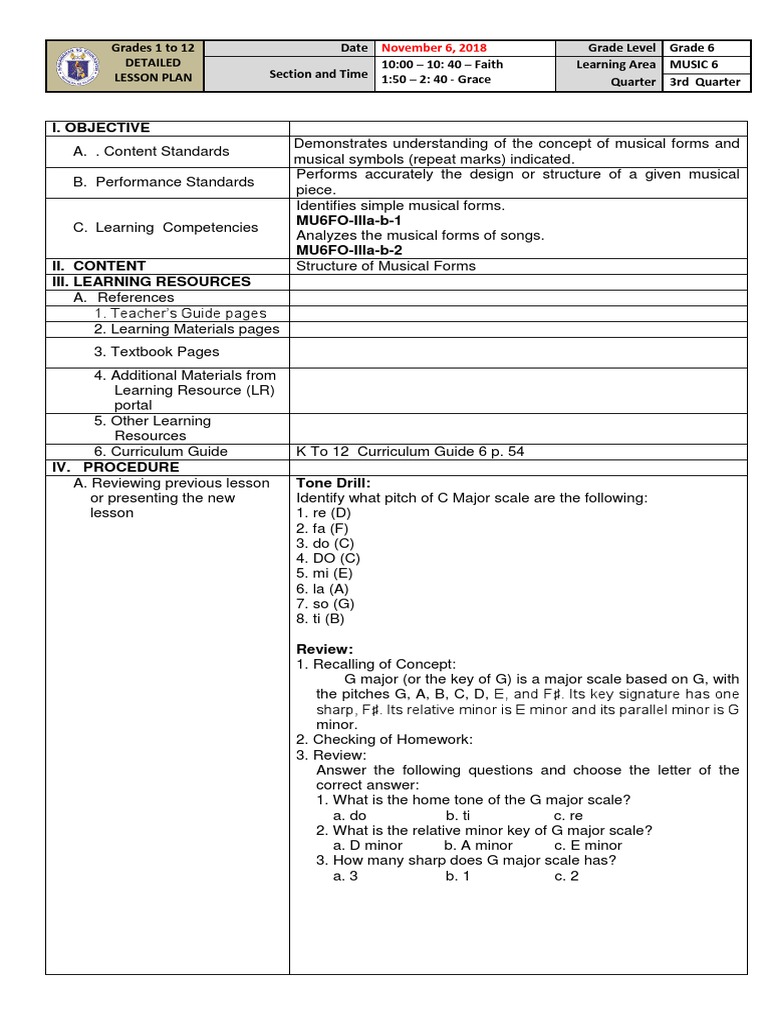 Identifies Simple Musical Forms. | PDF | Musical Forms | Musical ...