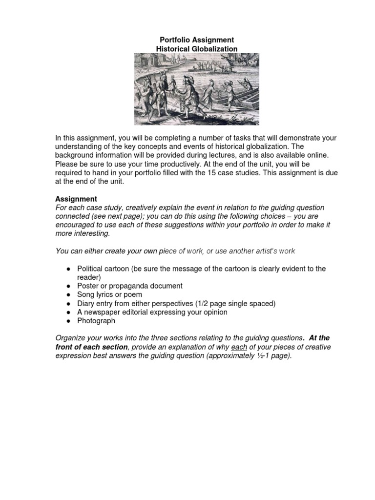 Ss 10 Unit 2 Historical Globalization Major Portfolio Project | PDF ...