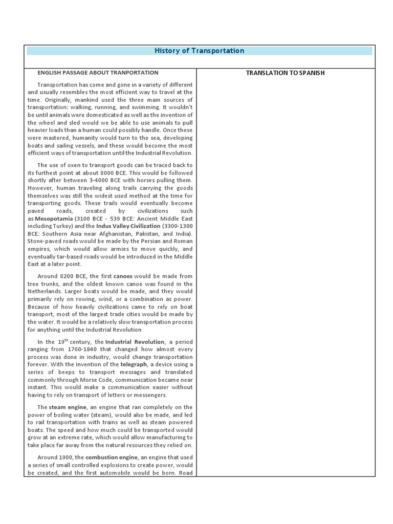 Evolution of Transportation History | PDF | Engines | Transport