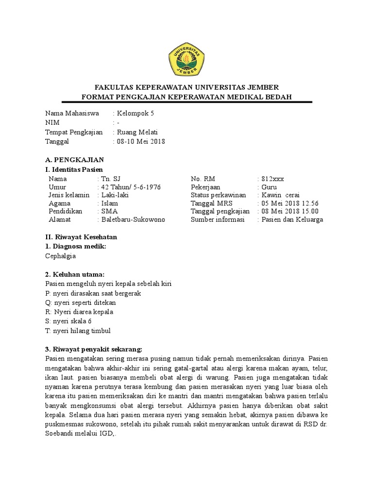 Askep Cephalgia | PDF