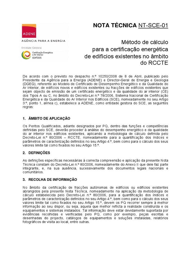 Nota Tecnica ADENE SC01 | PDF