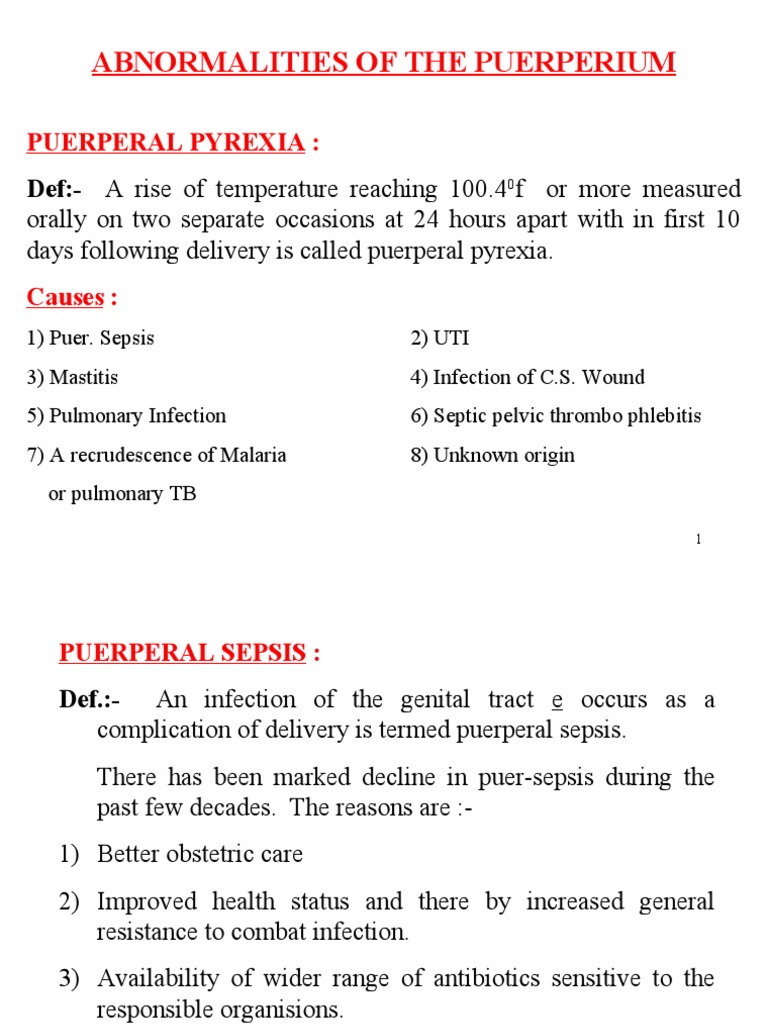 Understanding Puerperal Pyrexia | PDF | Urinary Incontinence | Sepsis