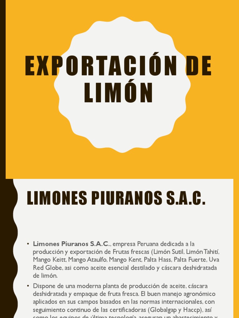Exportacion de Limon | PDF | Limón | aduana