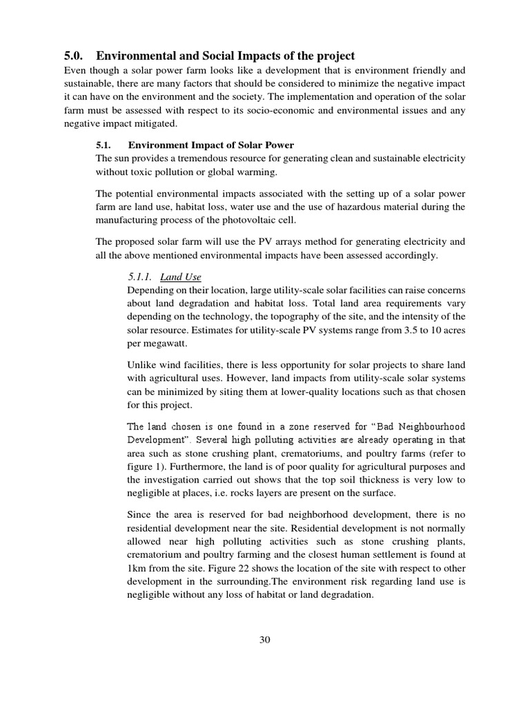 5.0. Environmental and Social Impacts of The Project: Environment ...