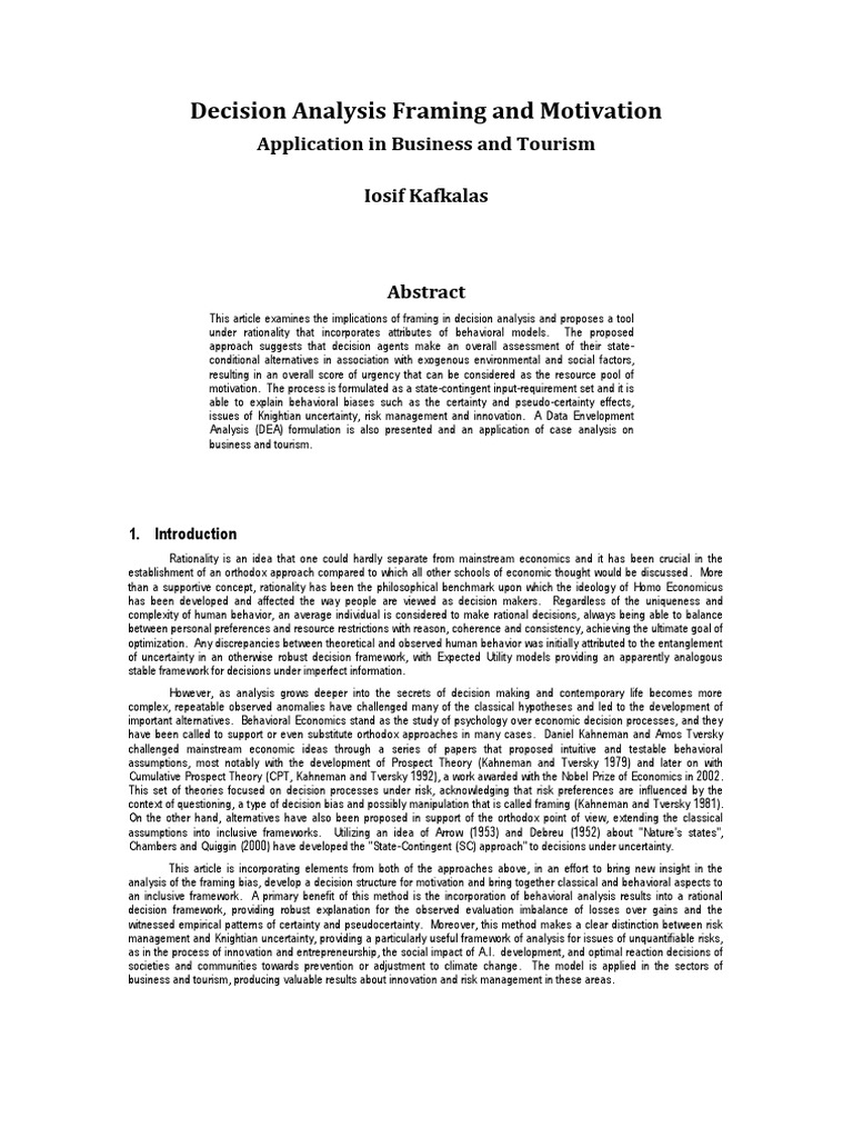 Framing and Decision Making | PDF | Framing (Social Sciences ...