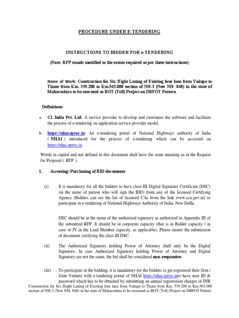 E-Tendering Procedure | PDF | Request For Proposal | Power Of Attorney