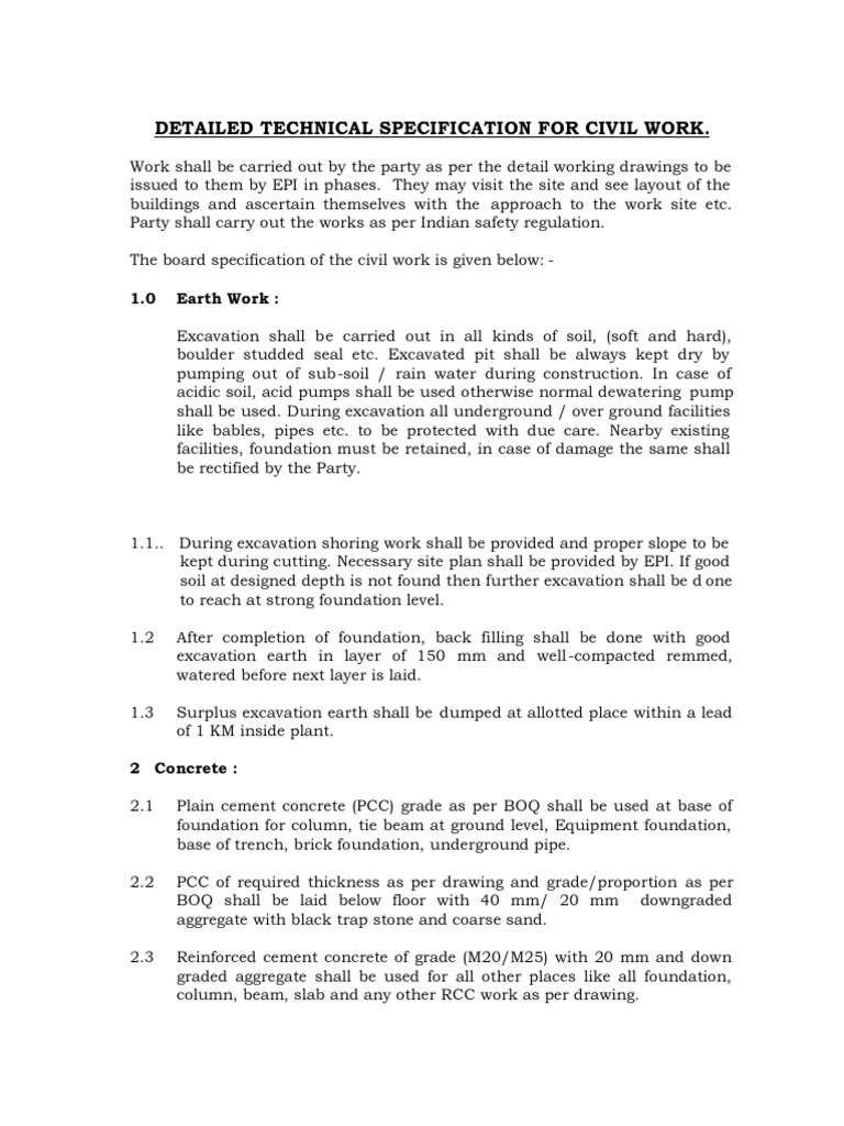 Detail Technical Spec | PDF | Buildings And Structures | Engineering