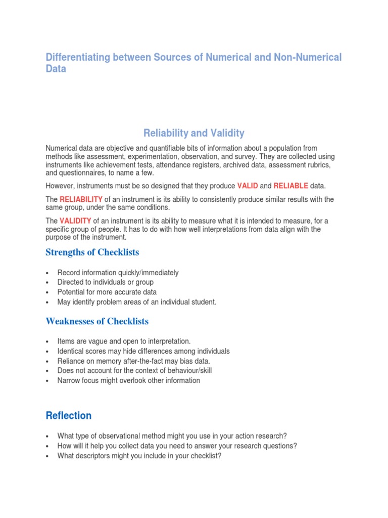 Differentiating Between Sources of Numerical and Non-Numerical Data ...