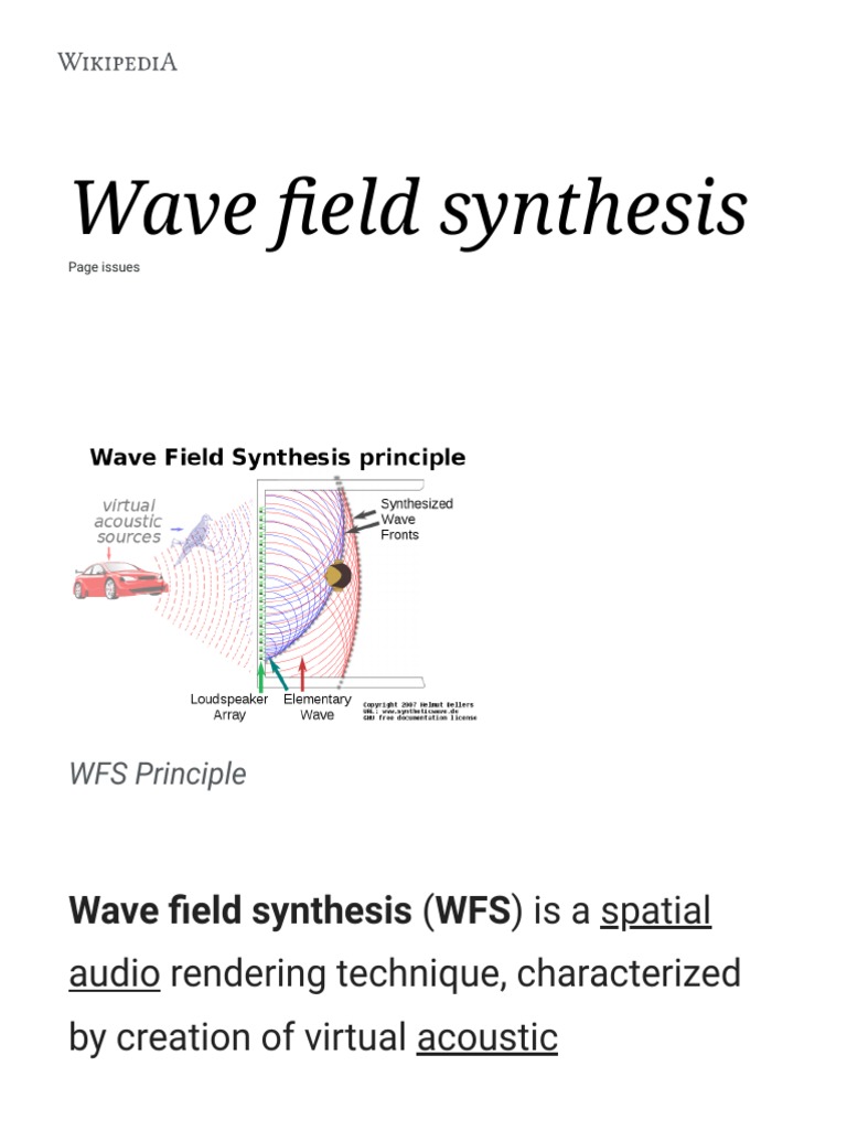 Wave Field Synthesis - Wikipedia | PDF | Audio Engineering | Waves