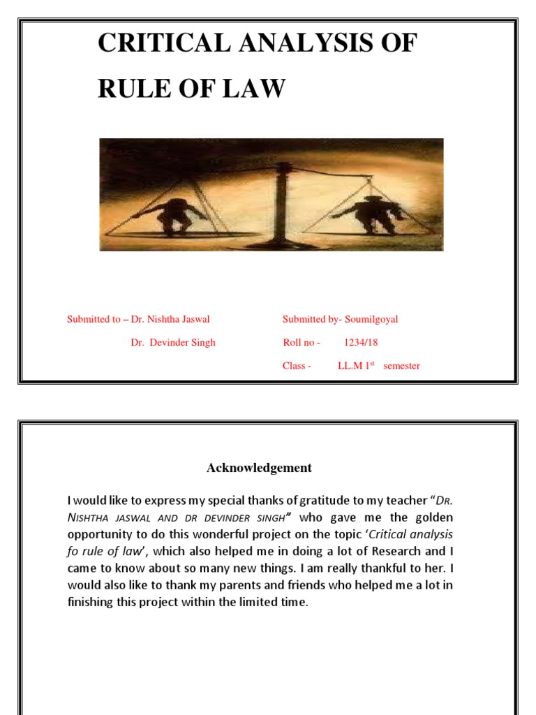 Rule of Law | PDF | Rule Of Law | Supreme Court Of India